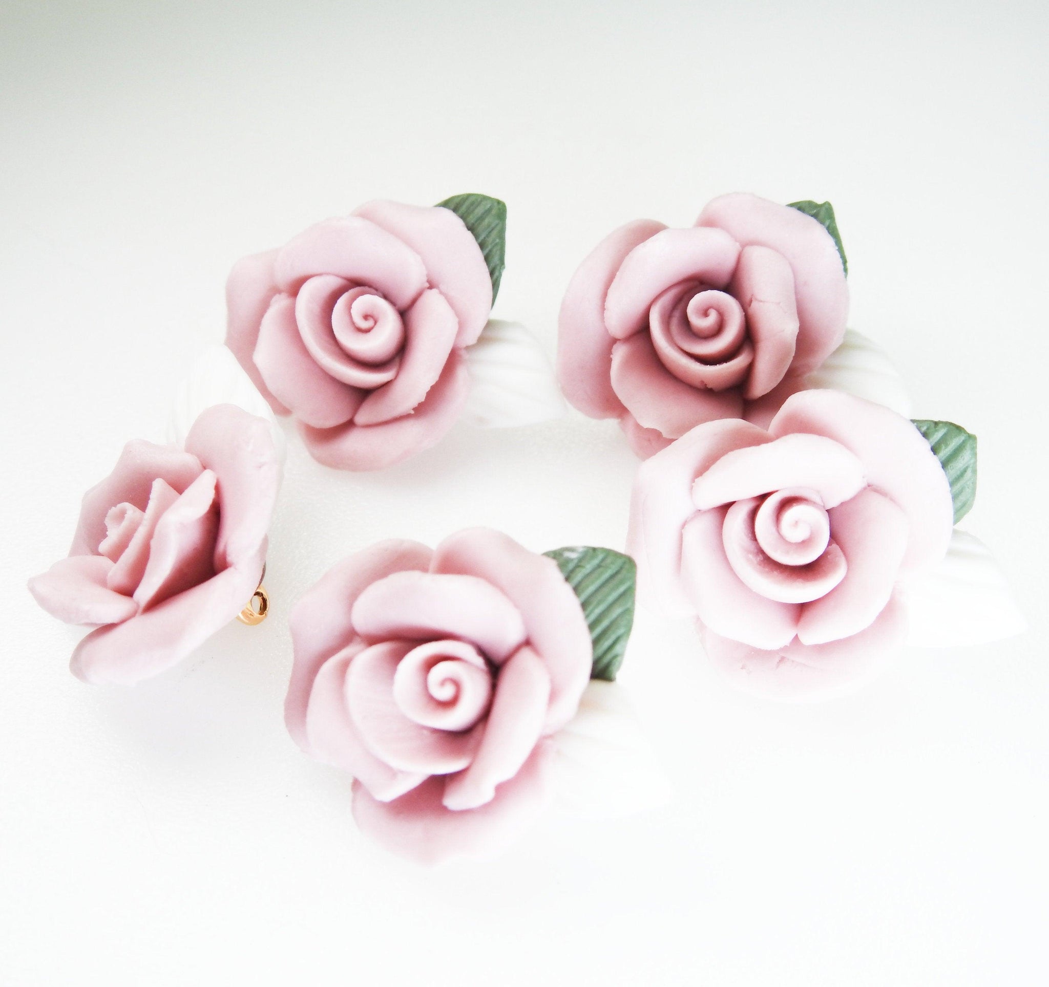 Dusty rose floral buttons – zazaofcanada