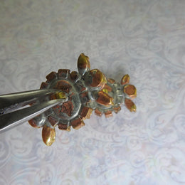 Large fancy pink glass buttons