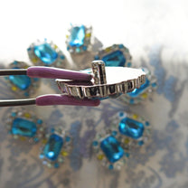 Lot of 10 large blue rhinestone buttons – zazaofcanada