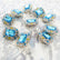 Lot of 10 large blue rhinestone buttons – zazaofcanada
