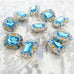 Lot of 10 large blue rhinestone buttons – zazaofcanada