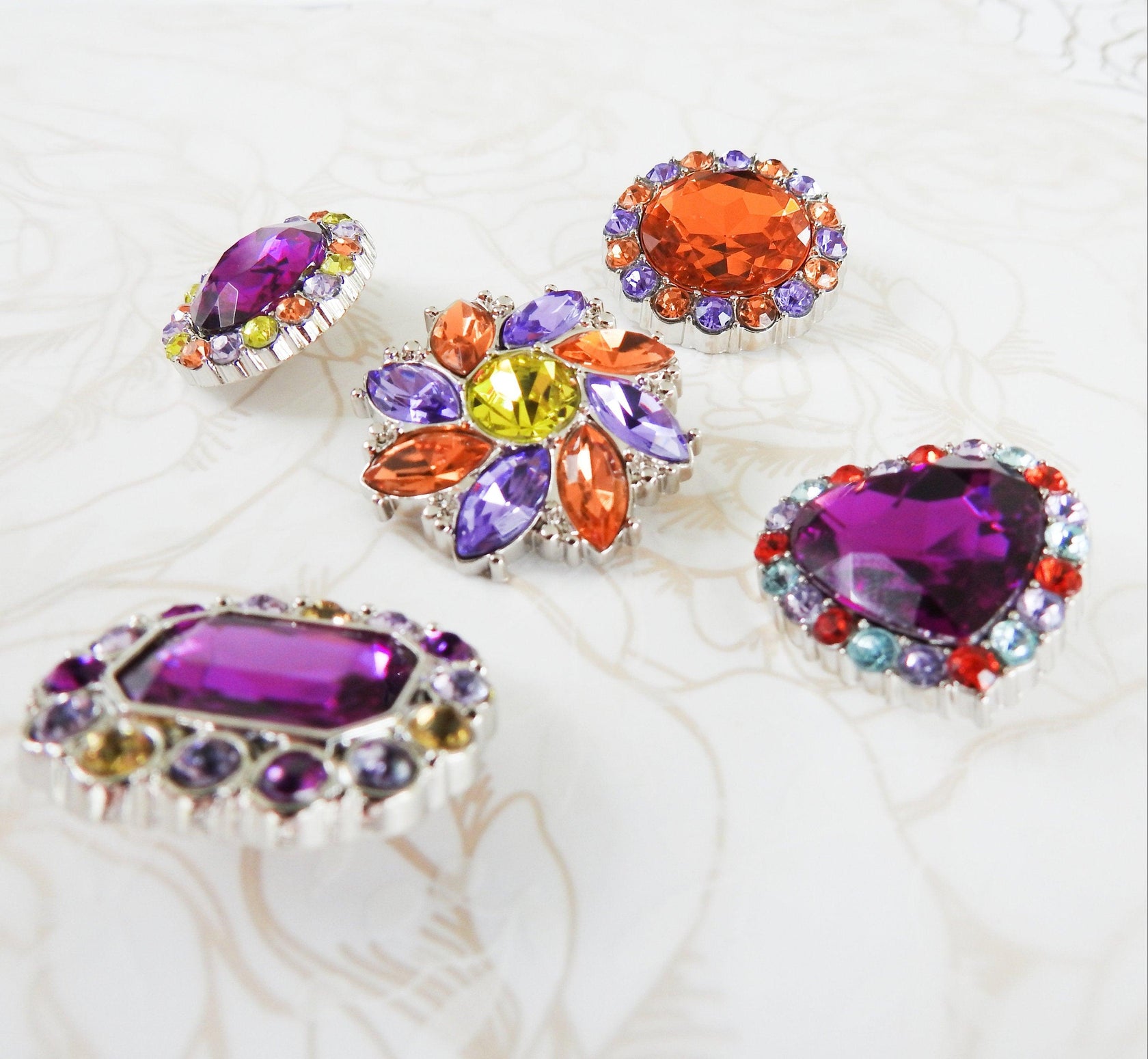 Purple rhinestone buttons – zazaofcanada